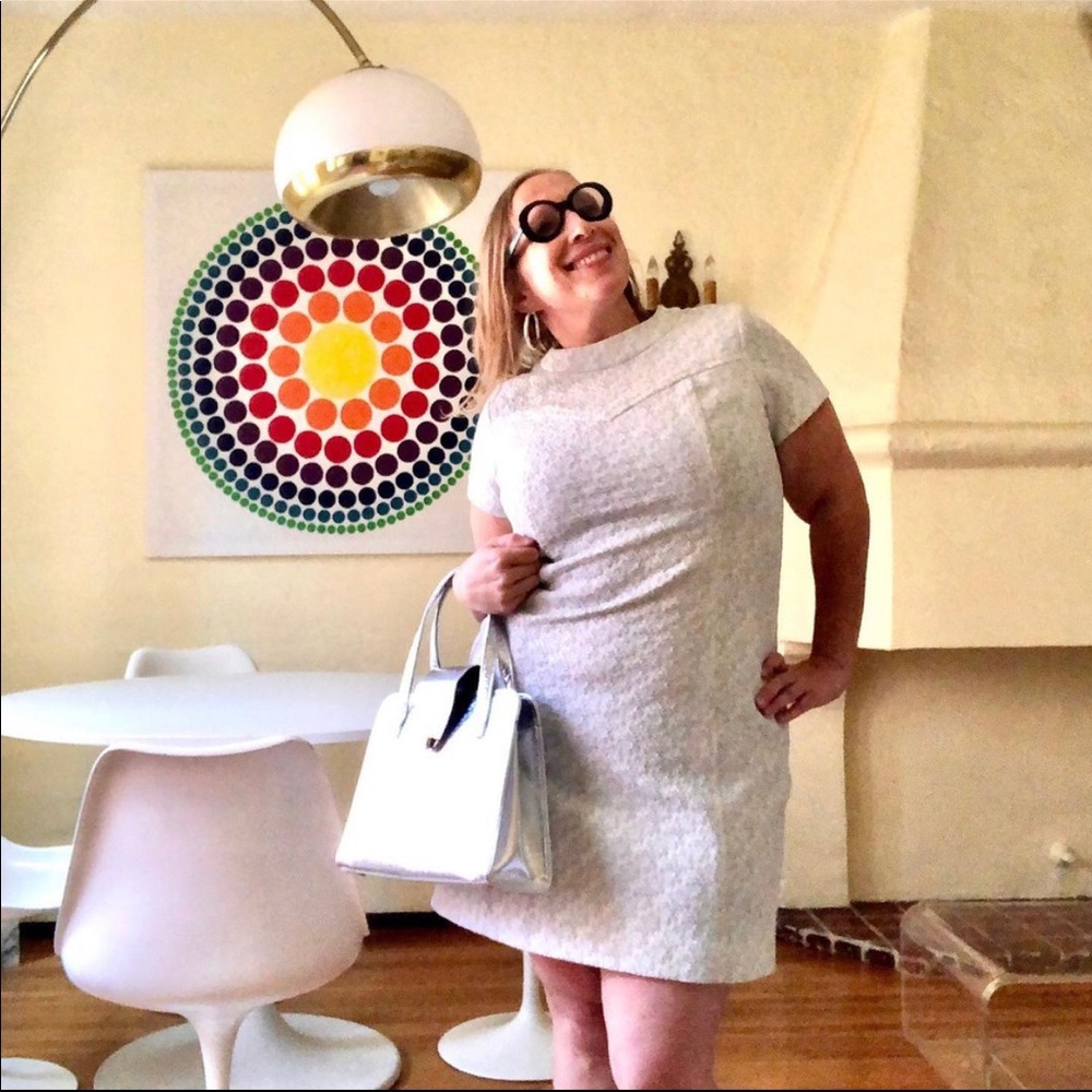 Vintage Space Age Vintage 60s Mod White And Silver Me… - Gem